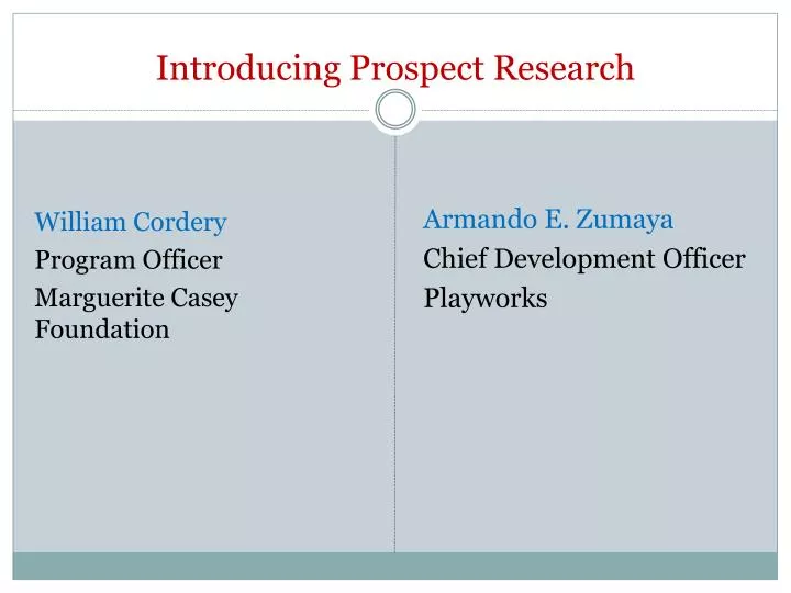 PPT - Introducing Prospect Research PowerPoint Presentation, free ...