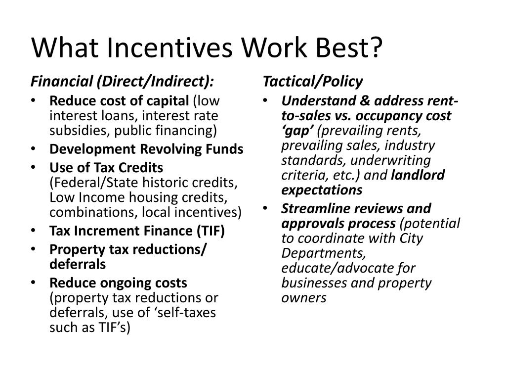 PPT - Economic Incentives and the Role of the Main Street Manager ...