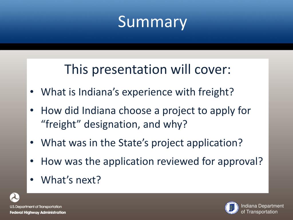 PPT - The Freight Experience in Indiana Tiffany Julien, FHWA ...