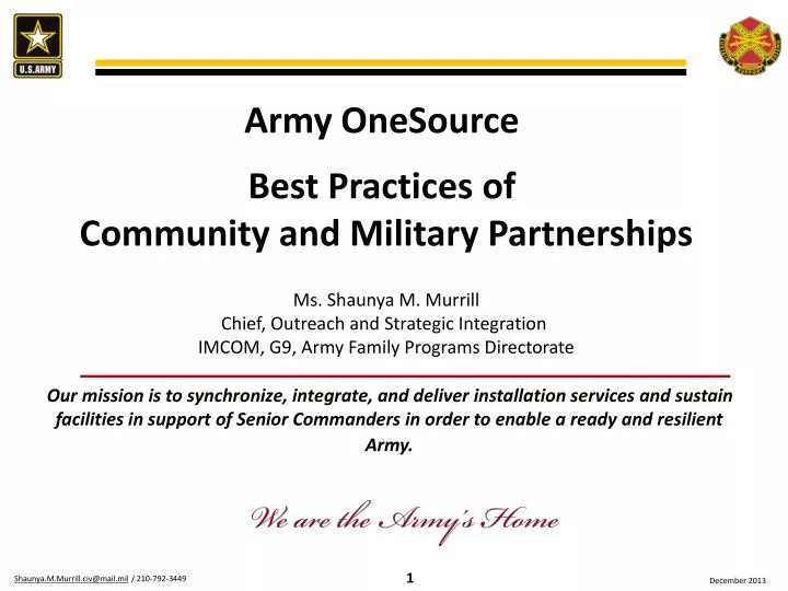 PPT - Army OneSource Best Practices of Community and Military ...