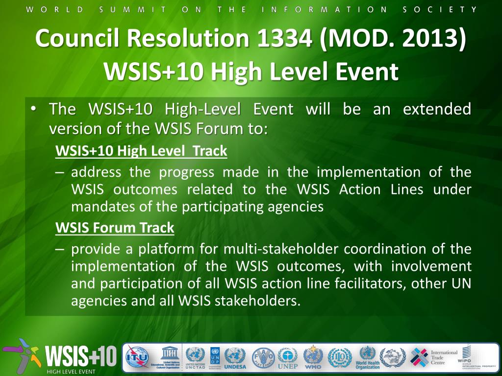 PPT - WSIS+10 High-Level Event 10-13 June 2014 (9 June – Pre-Events ... PPT - WSIS+10 High-Level Event 10-13 June 2014 (9 June – Pre-Events ...
