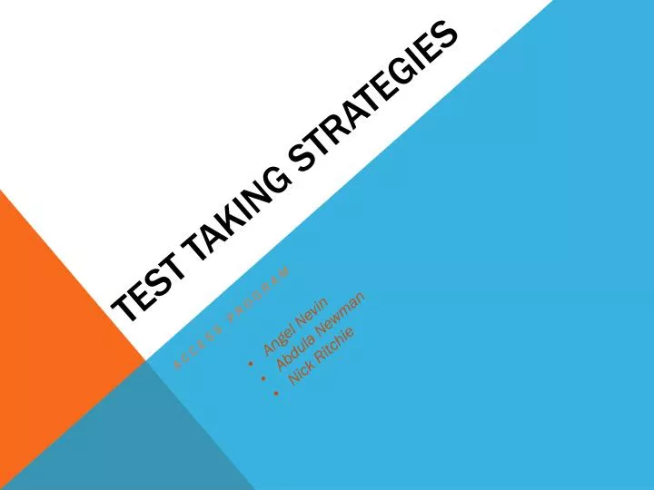 PPT - Test Taking STRATEGIES PowerPoint Presentation, free download ...