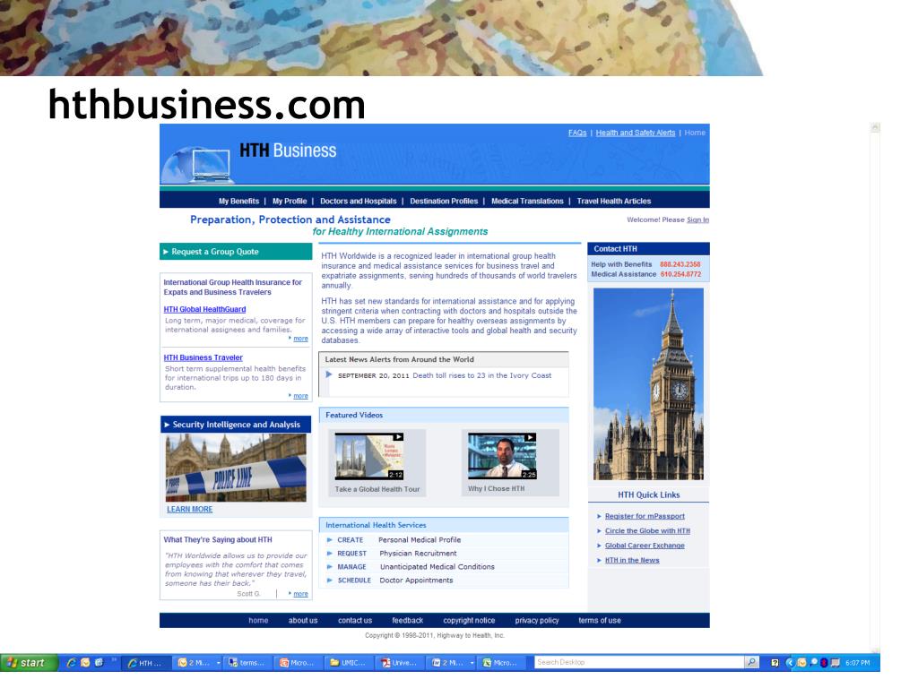 PPT - Overview of HTH Worldwide Travel Abroad Health Insurance ...