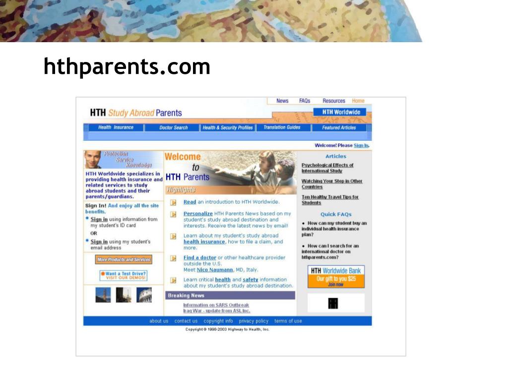 PPT - Overview of HTH Worldwide Travel Abroad Health Insurance ...