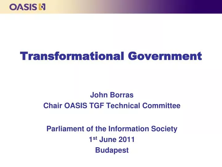 PPT - Transformational Government PowerPoint Presentation, free ...