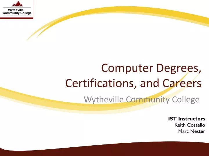 PPT - Computer Degrees, Certifications, and Careers PowerPoint ...