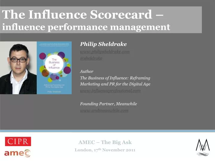 PPT - The Influence Scorecard – influence performance management ...