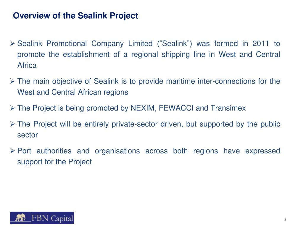 PPT - THE NEED FOR A DEDICATED SEALINK PROJECT FOR WEST AFRICA - AN ...