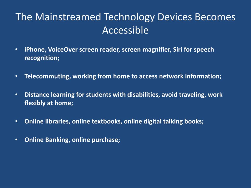 PPT - The Impact of Assistive Technology (AT) on the Careers for People ...