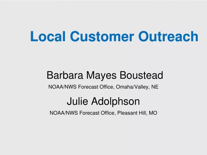 PPT - Local Customer Outreach PowerPoint Presentation, free download ...