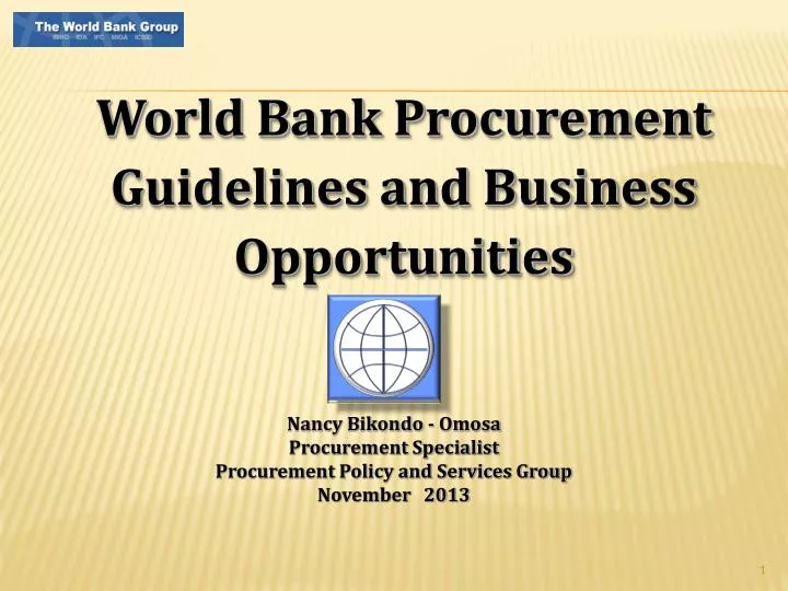 PPT - World Bank Procurement Guidelines and Business Opportunities ...