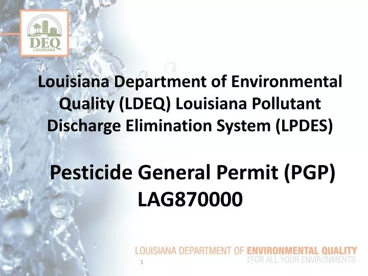 PPT - Louisiana Department of Environmental Quality (LDEQ) Louisiana ...
