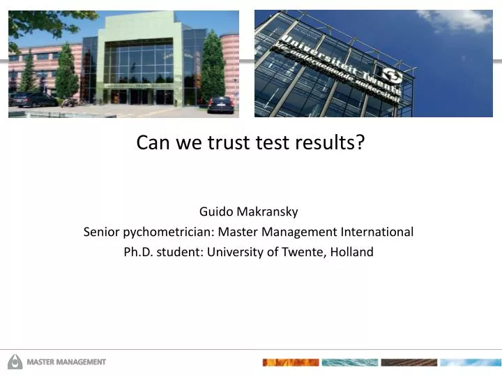 PPT - Can we trust test results? PowerPoint Presentation, free download ...
