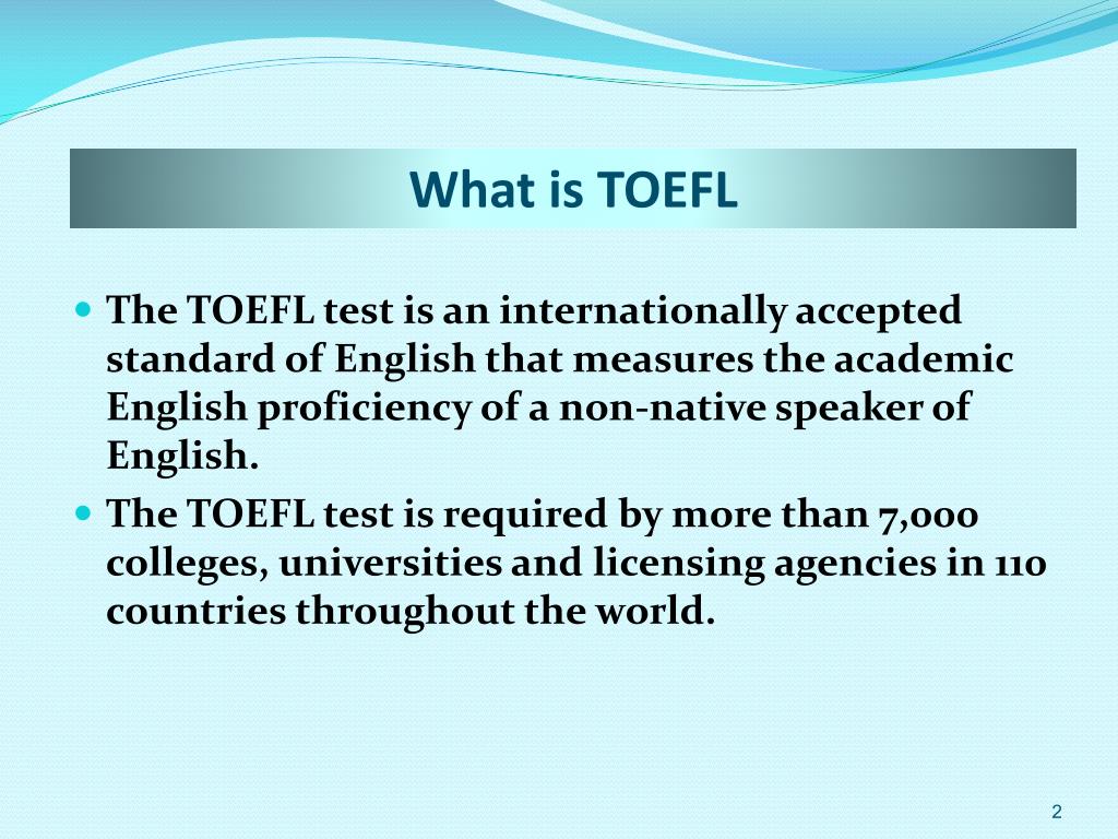 Ppt Test Of English As A Foreign Language Powerpoint Presentation