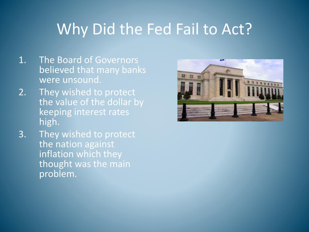 PPT - Why Did A Mild Recession in 1929 Become the Great Depression of ...