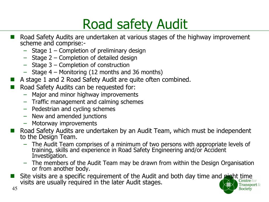 PPT - The 3 Es and Road Safety Policy Developing a road safety audit ...