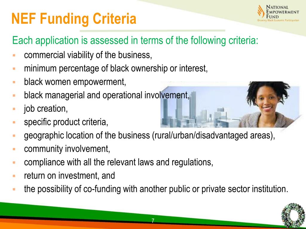 PPT - National Empowerment Fund (NEF) “Growing B lack E conomic P ...