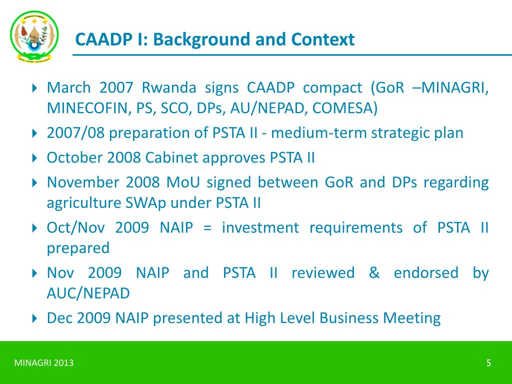 PPT - RWANDA CAADP COMPACT Bujumbura, September 2-6, 2013 PowerPoint ...