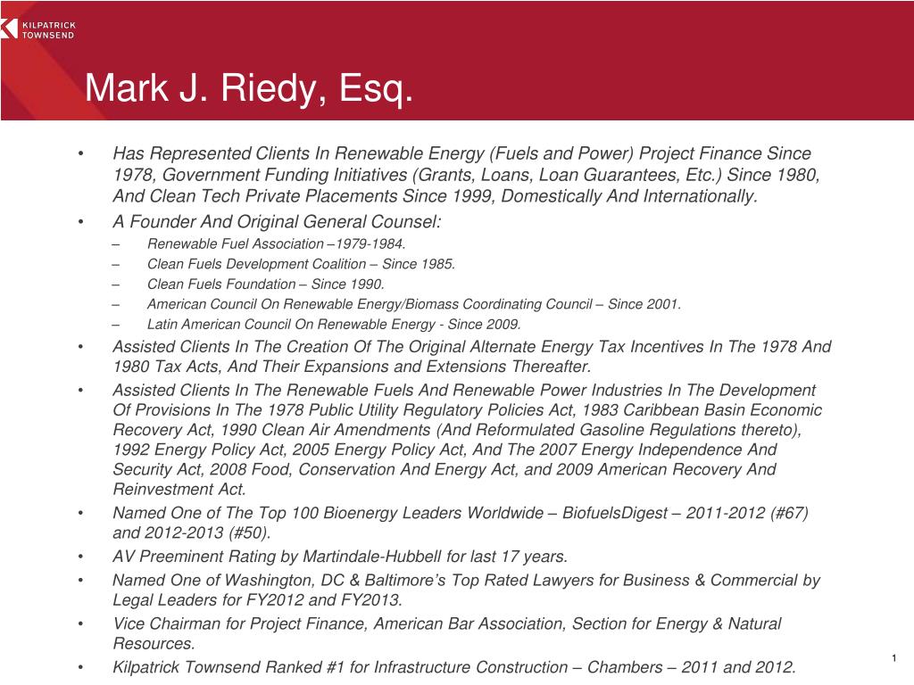 PPT - Financing Advanced Biofuels, Biochemicals And Biopower In ...