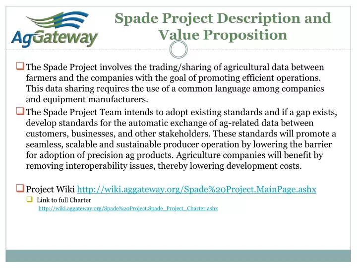 PPT - Spade Project Description and Value Proposition PowerPoint ...