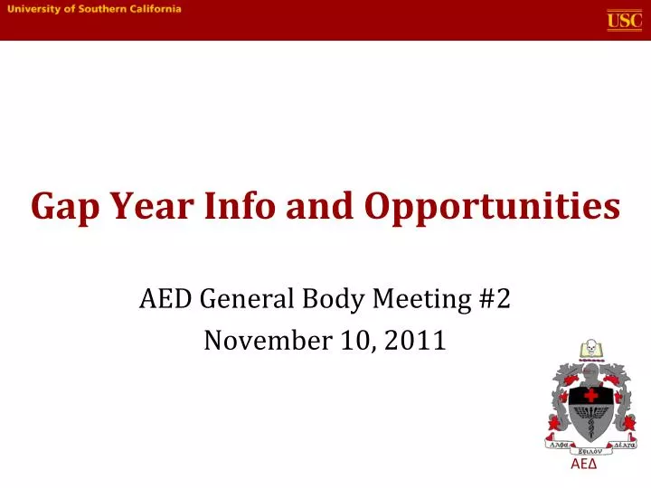 PPT - Gap Year Info and Opportunities PowerPoint Presentation, free ...