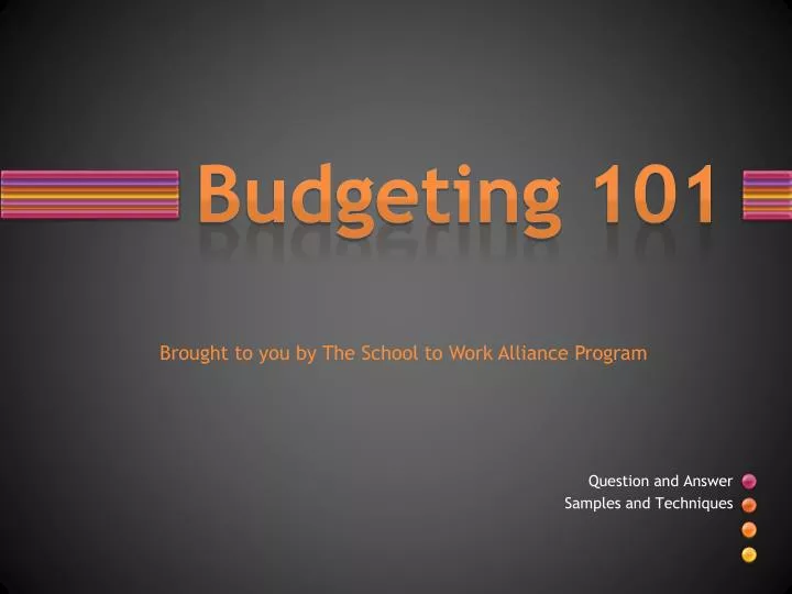 PPT - Budgeting 101 PowerPoint Presentation, free download - ID:1697068