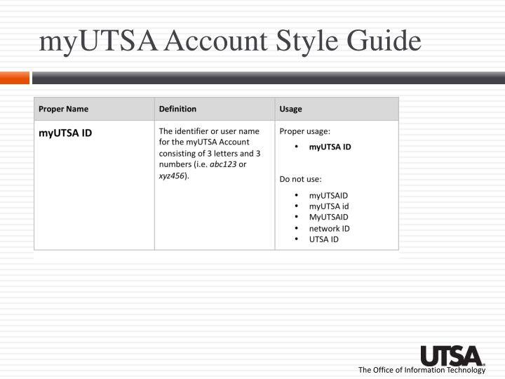 PPT - myUTSA Account Activation Process PowerPoint Presentation - ID ...