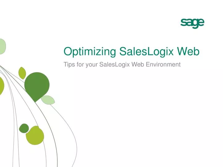 PPT - Optimizing SalesLogix Web PowerPoint Presentation, free download ...