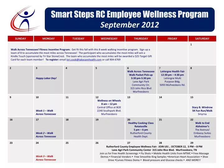 PPT - Smart Steps RC Employee Wellness Program September 2012 ...