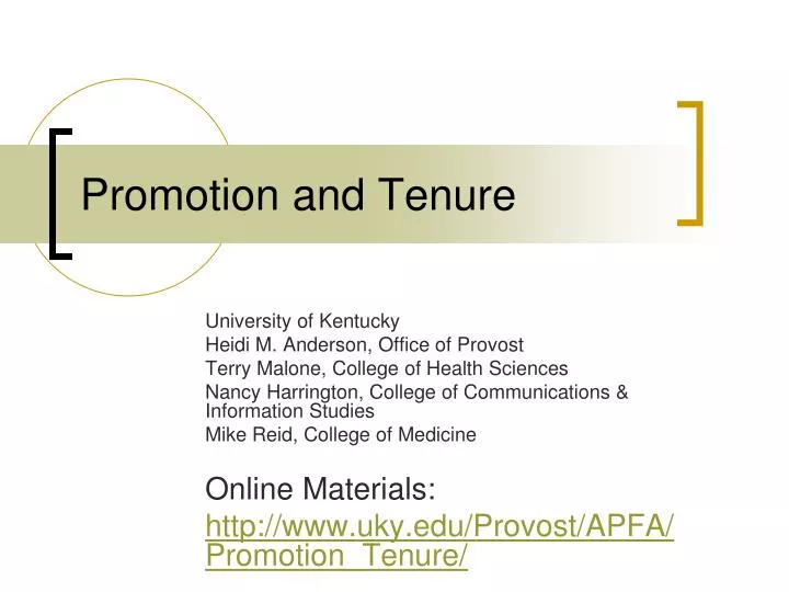 PPT - Promotion and Tenure PowerPoint Presentation, free download - ID ...