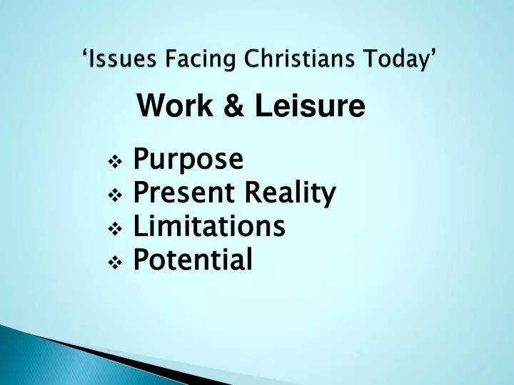 PPT - ‘Issues Facing Christians Today’ PowerPoint Presentation, free ...