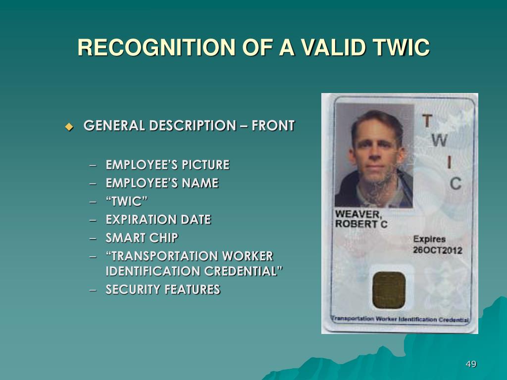 PPT - TRANSPORTATION WORKERS IDENTIFICATION CREDENTIAL PowerPoint ... PPT - TRANSPORTATION WORKERS IDENTIFICATION CREDENTIAL PowerPoint ...