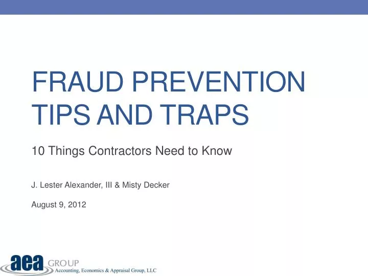 PPT - Fraud Prevention Tips and traps PowerPoint Presentation, free ...