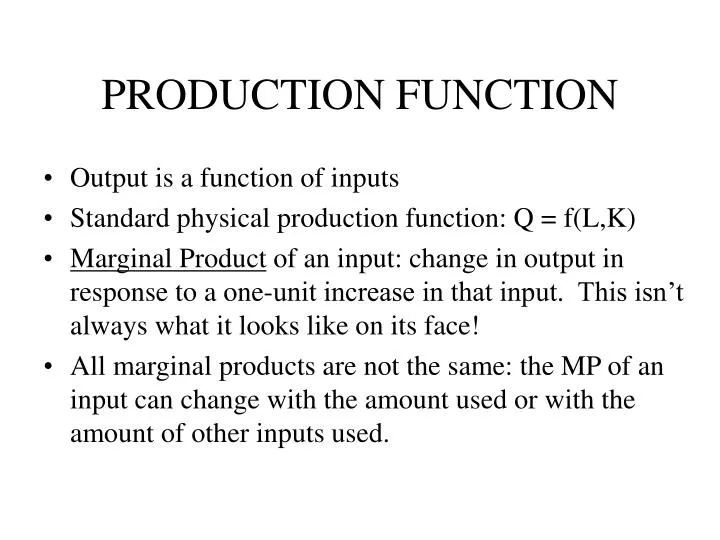 Ppt Production Function Powerpoint Presentation Free Download Id