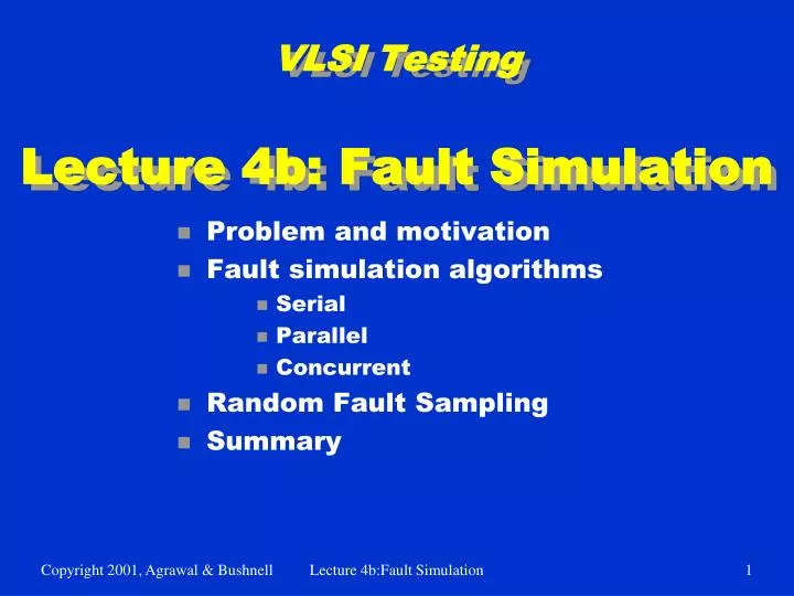 Ppt Vlsi Testing Lecture 4b Fault Simulation Powerpoint Presentation Id1702844