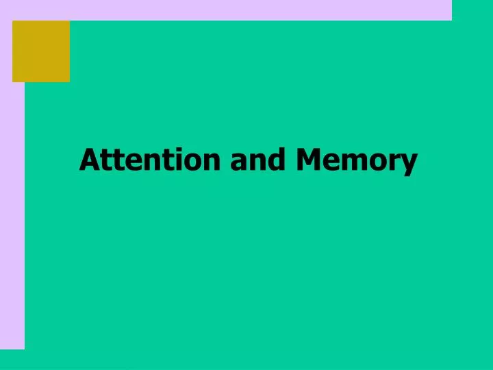 PPT - Attention and Memory PowerPoint Presentation, free download - ID ...