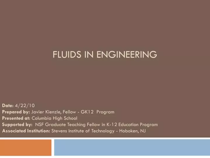 PPT - Fluids in engineering PowerPoint Presentation, free download - ID ...