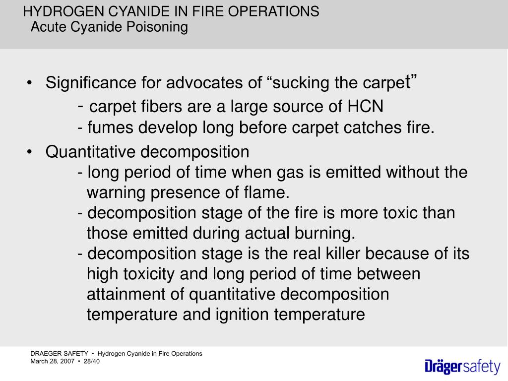 PPT - HYDROGEN CYANIDE IN FIRE OPERATIONS Captain Rick Rochford ...