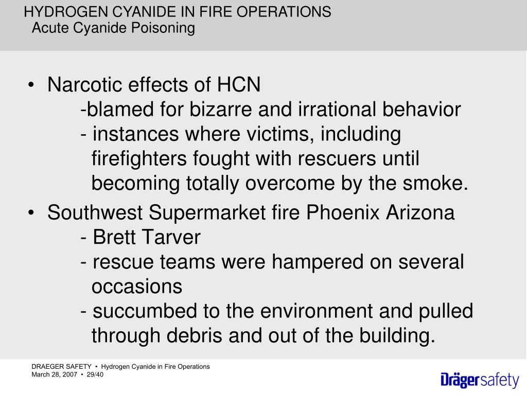 PPT - HYDROGEN CYANIDE IN FIRE OPERATIONS Captain Rick Rochford ...