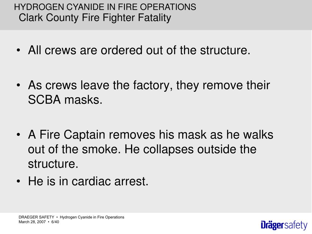 PPT - HYDROGEN CYANIDE IN FIRE OPERATIONS Captain Rick Rochford ...