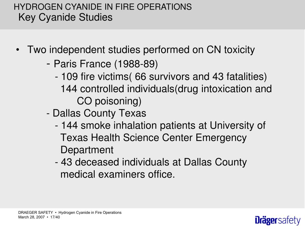 PPT - HYDROGEN CYANIDE IN FIRE OPERATIONS Captain Rick Rochford ...