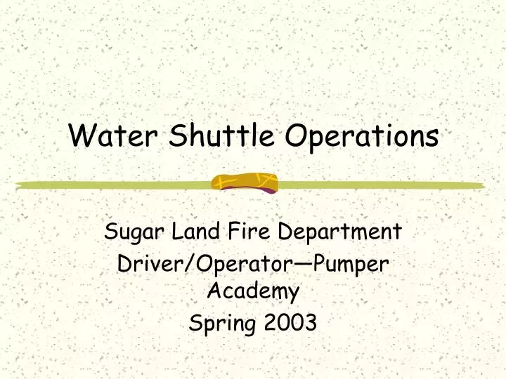 PPT - Water Shuttle Operations PowerPoint Presentation, free download ...