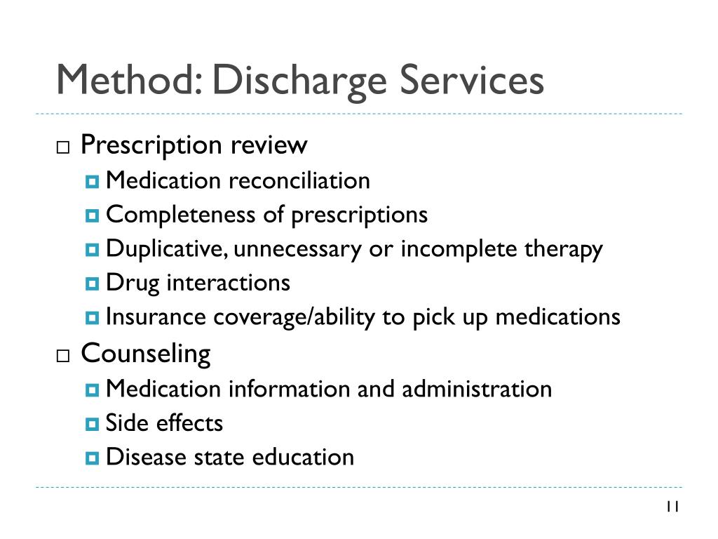 PPT - Pharmacist Assisting at Routine Medical Discharge: Project PhARMD ...