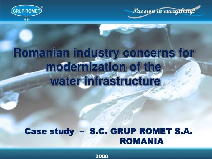 PPT - Romanian industry concerns for modernization of the water ...