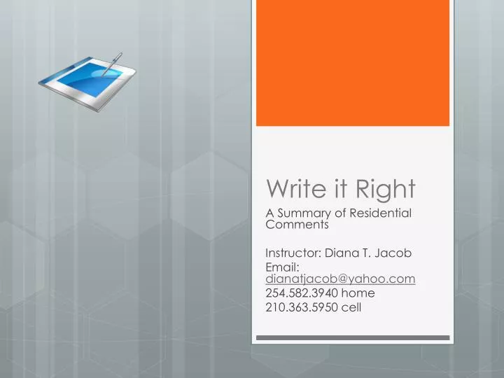 PPT - Write it Right PowerPoint Presentation, free download - ID:1707116