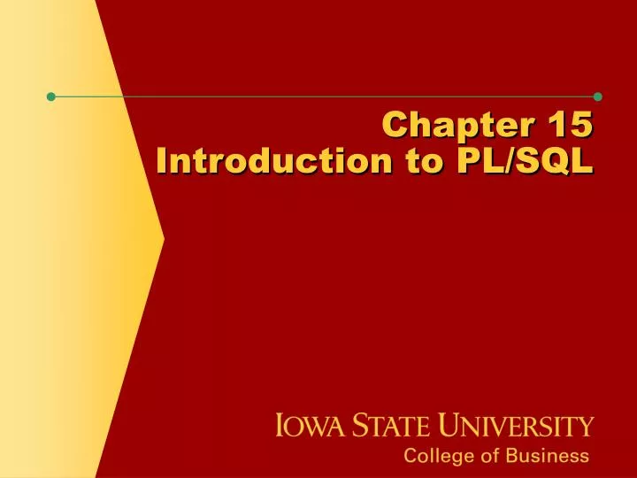 PPT - Chapter 15 Introduction to PL/SQL PowerPoint Presentation, free ...