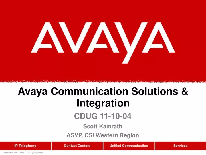 PPT - Avaya Communication Solutions & Integration PowerPoint ...
