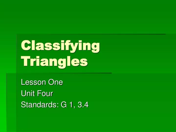 PPT - Classifying Triangles PowerPoint Presentation, free download - ID:1707924