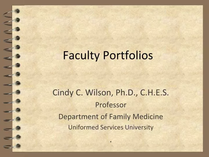 PPT - Faculty Portfolios PowerPoint Presentation, free download - ID ...