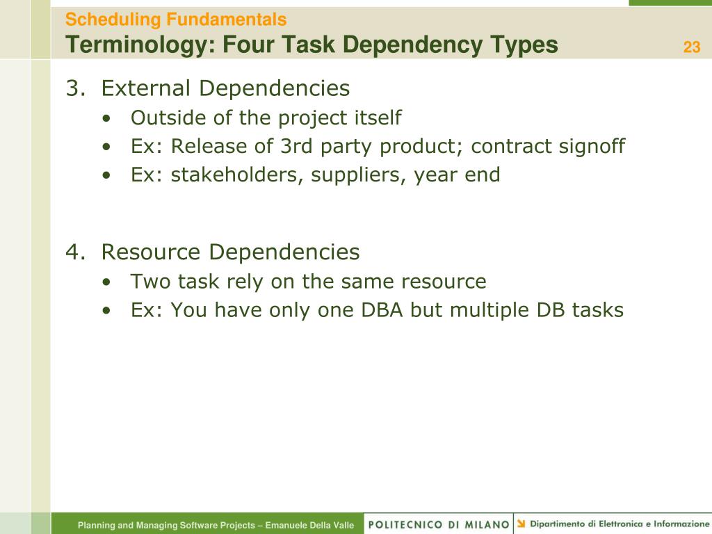 PPT - Session 5 Scheduling Emanuele Della Valle http://home.dei.polimi ...